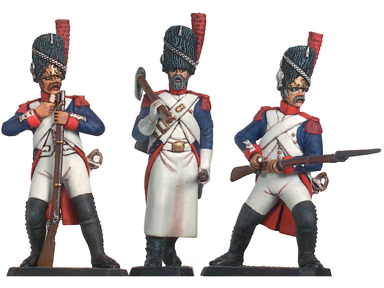 French Imperial Guard Infantry reloading and sapper 1805. 54mm ...